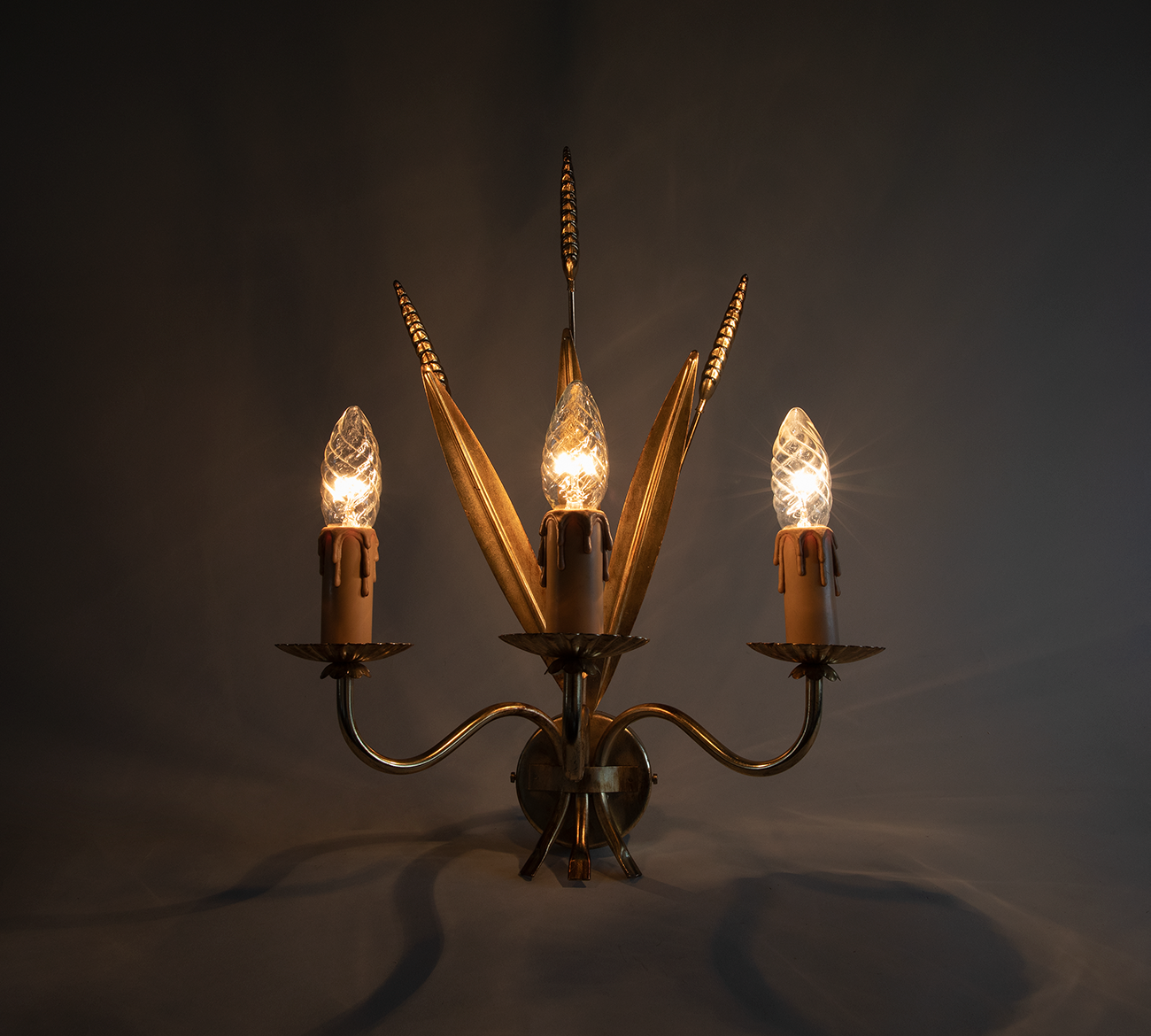 Wheat sheaf wall lamp gold - Vintage -Art and Lighting