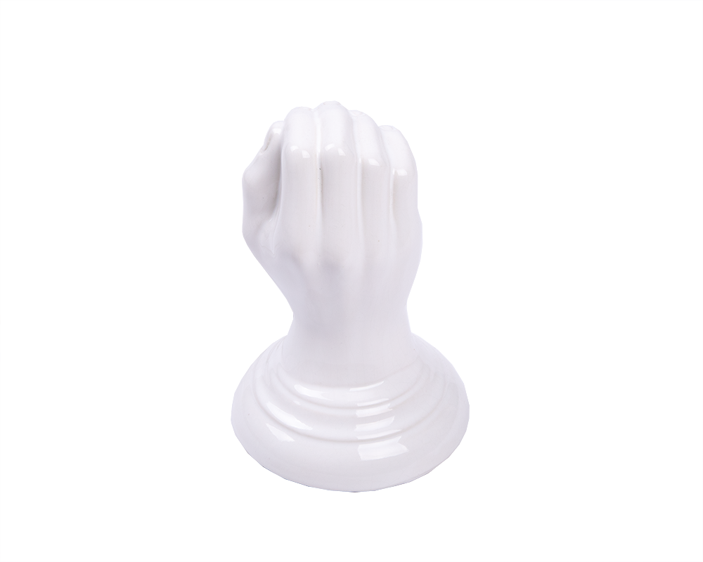 Ceramic hand lamp white - Vintage